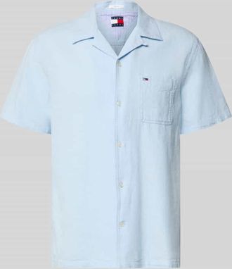 Tommy Jeans Regular Fit Freizeithemd aus Leinen-Baumwoll-Mix