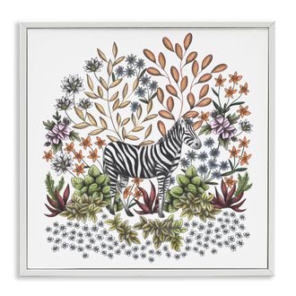 Stupell Industries Dschungel Wildlife Giclée-Kunst, gerahmt, Zebragrau, Design von Cecilia Battaini, 43,2 x 43,2 cm