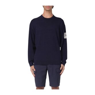 C.P. Company Indigo Cotton Vanis&egrave; Rundhals-Strick - - Knitwear - Herren - Blau - S