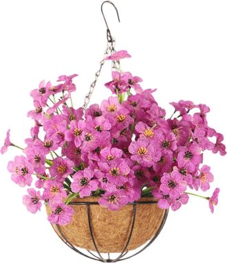 Generic Flower Hanging Basket - Realistic Artificial Flowers Hanging Flower Baskets - Realistic Artificial Hanging Plants