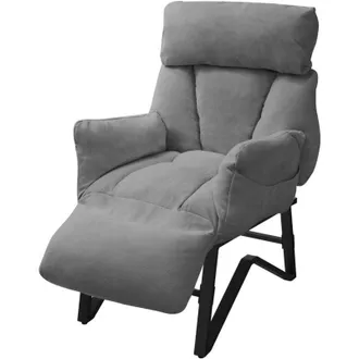 ML Design ML-Design Relaxsessel Grau, Sessel Wohnzimmer mit Leinenbezug, Fernsehsessel verstellbar mit Armlehnen, Fu&szlig;st&uuml;tze, Seitentaschen, Loungesessel