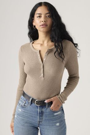 Levi's Dry Goods Waffel Henley Shirt - Damen - Braun / Braun