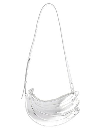 Casablanca Womens Shoulder Bag Banana Silver Leather