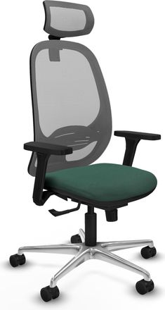 Piqueras y Crespo Drehstuhl mit 3D-Armlehnen, h&ouml;henverstellbarer Lendenwirbelst&uuml;tze und h&ouml;henverstellbarem Kopfteil und Neigungsverstellung, ausgestattet mit 3 Position