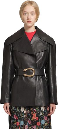 Gucci Belted Leather Nappa Trench Coat