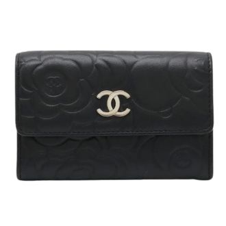 Chanel Porte-cartes Cam&eacute;lia Pre-owned - Femme - Pre-owned - Noir - Taille: ONE Size