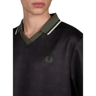 Fred Perry Polo &agrave; manches longues et col contrastant
