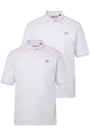 Men Plus Herren große Größen Übergrößen Menswear L-8XL Men+ Poloshirts, 2er-Pack, Basic, Piqué, Halbarm, bis 8 XL schneeweiß 6XL 836258200-6XL
