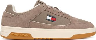 Tommy Jeans Sneakers Tommy Jeans Canvas Leather Cupsole Trainers EM0EM01680 Braun