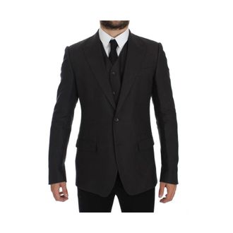 Dolce & Gabbana Slim Fit Leinenblazer Jacke - - Suits - Herren - Grau - XL