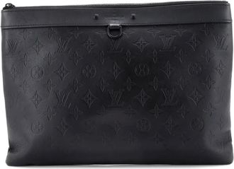 Louis Vuitton Discovery Pochette Monogram Shadow Leather GM pouch - Schwarz