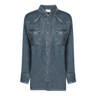 Pierre-Louis Mascia Femme, Blouses et Chemises, Bleu, Taille: 40 FR Aloes Denim Shirt