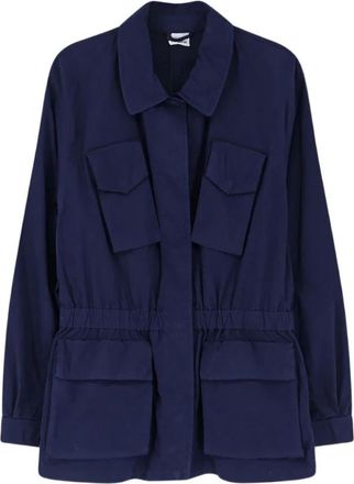 Aspesi Femme, Vestes, Bleu, Taille: 38 FR Veste &agrave; poches &agrave; rabat