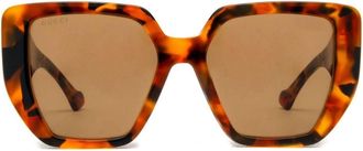 Gucci Eckige Sonnenbrille in Schildpattoptik - Braun