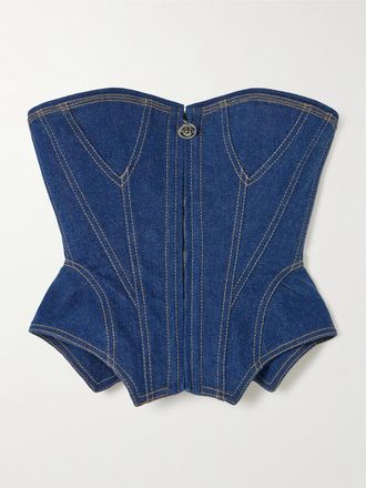 Vivienne Westwood Corset En Jean À Ornement - Bleu