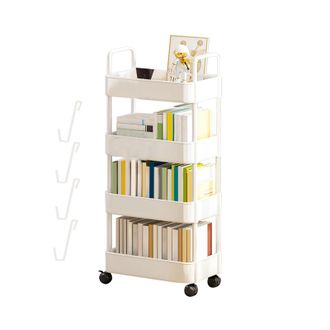 Generic Werkzeugwagen auf R&auml;dern | Utility Cart Storage Trolley Organizer - 3/4 Tier Rolling Shelf mit R&auml;dern & Haken, Lagerwagen Snack Cart f&uuml;r, Schlafzimmer