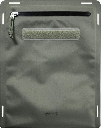 Tasmanian Tiger TT Pouch A4 WR Wasserabweisende Dokumenten-Hülle, Dokumenten-Tasche mit Molle-Adapter und Flausch-Klettfläche, Steingrau-Oliv