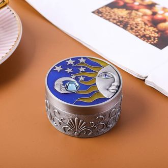 Emoshayoga Aufbewahrungsbox Vintage Schmuck Aufbewahrungsbox Blechdose Handwerk Ornament Schmuckschatulle Geschenkbox 180x120x80mm