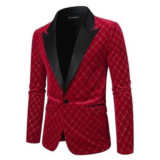 Generic Automne et hiver pour homme, coupe ajust&eacute;e, coupe ajust&eacute;e, petite robe de costume, Rouge, XXL