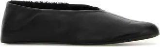 The Row Womens Black Leather Stella Ballerinas Ballerine Flat Shoes