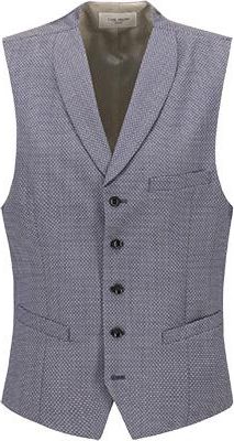 Carl Gross Carl Gross Herren Weste blau Schurwolle