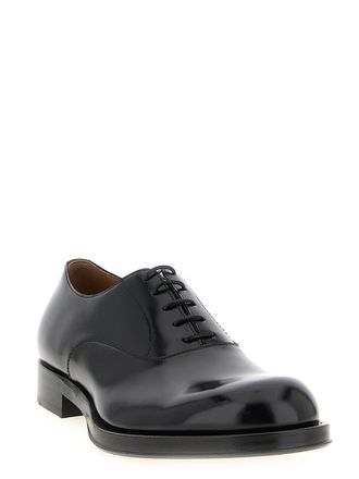 Dries Van Noten Mens Black Calfskin Oxfords And Derbies Shoe