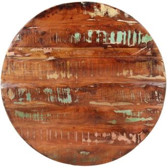 vidaXL Vidaxl - Dessus de table &oslash; 80x1,5 cm rond bois massif de r&eacute;cup&eacute;ration