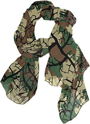 Mnsruu Écharpe longue en mousseline de soie Motif camouflage