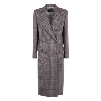 Etro Double-Breasted Coats - - Coats - Damen - Grau - XS