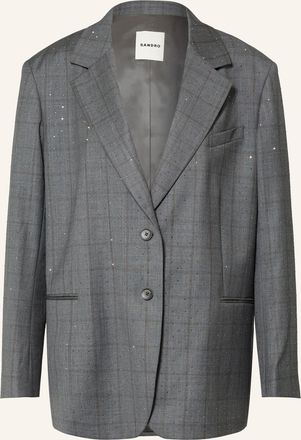 Sandro Sandro Oversized-Blazer Mit Schmucksteinen grau