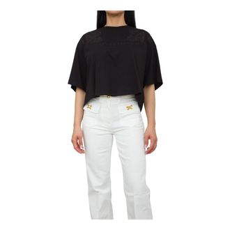 Elisabetta Franchi L&auml;ssiges Baumwoll-T-Shirt f&uuml;r M&auml;nner - - Tops - Damen - Schwarzk - S