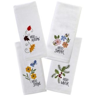 SKL Home Hello Seasons 4-teiliges 3D-Handtuch-Set