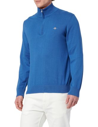 GANT Herren Casual Cotton Half Zip Pullover, Rich Blue, M