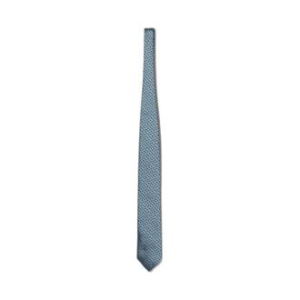 Ermenegildo Zegna Cravate en soie jacquard - Homme - Accessoires - Bleu - Taille: ONE Size