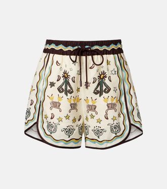 Alemais Al&eacute;mais Short Sun Dancer imprim&eacute; en lin