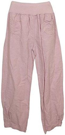 Vexcon Pantalon en lin pour femme - A&eacute;r&eacute; et agr&eacute;able &agrave; porter - Coupe confortable - Taille &eacute;lastique - 2 poches plaqu&eacute;es &agrave; lavant - Tailles M &agrave; 5XL - Fabriqu