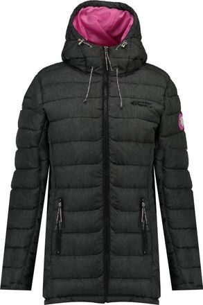 Canadian Peak Astaneak_Lady - Womens Comfortable Autumn Winter Warm Mid Thick Parka - Fine Coat Fake Fur Hood - Windbreaker Jacket - Elegant Women (Dark Grey XL)