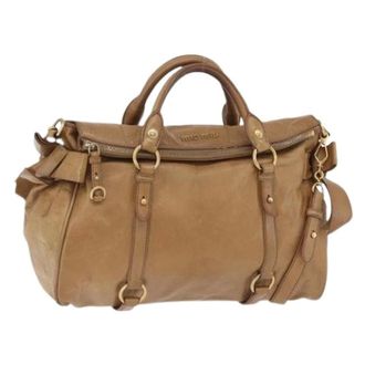 Miu Miu Pre-owned Cuir sacs-main - Femme - Pre-owned - Beige - Taille: ONE Size