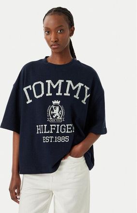 Tommy Hilfiger T-Shirt Varsity WW0WW50940 Dunkelblau Relaxed Fit