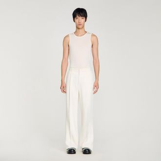 Sandro Pantalon large en viscose fluide