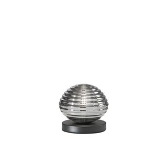 Luce-Ambiente-Design Ripple Black Metal Table Lamp With Smoked Glass Diffuser 18 Cm