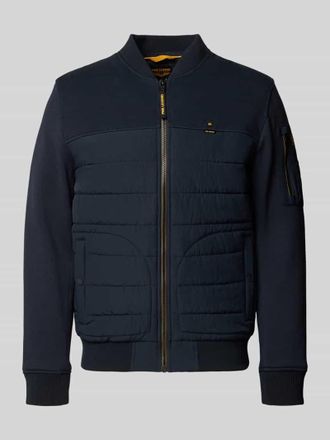 PME Legend Sweatjacke mit Steppn&auml;hten und Stehkragen