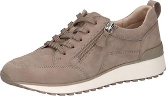 Caprice Damen Sneaker flach aus Leder mit Reißverschluss, Braun (Mud Suede), 41 EU