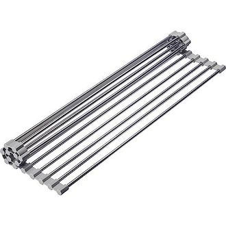 Westmark Abtropfmatte Home - Flexible Geschirrmatte mit Silikonrand zum Trocknen von Geschirr, Besteck und Gl&auml;sern, Geschirrabtropfmatte f&uuml;r die Sp&uuml;le - Edelst