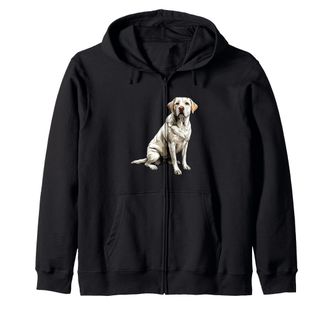 Whyitsme Design Wei&szlig;er Labrador Retriever Hund Illustration Kapuzenjacke
