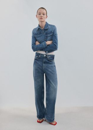 Mango Veste jean poches bleu moyen - Femme - XXS - MANGO