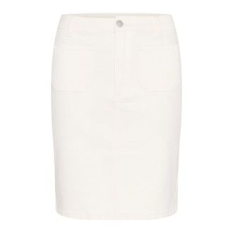 Kaffe Femme, Jupes, Blanc, Taille: 40 FR &Eacute;l&eacute;gante Jupe en Twill &agrave; Taille Haute