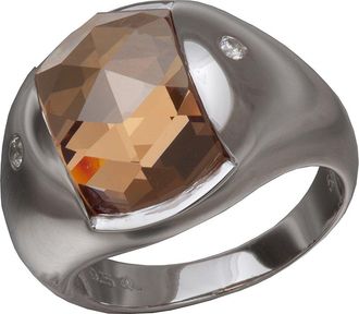 Orphelia Damen-Ring 925 Sterling Silber rhodiniert Zirkonia beige Gr.54 (17.2) ZR-3660/54