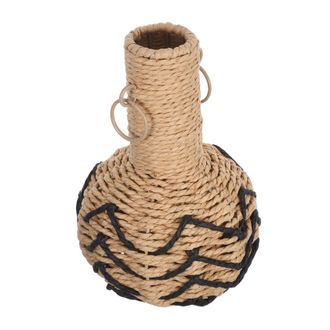 Cabilock Geflochtener Pflanzenhalterkorb Aus Papierseil Handgewebte Vase Im Vintage-Stil Dekorative Vasen Für Blumenarrangements Im Bauernhausstil Rustikale Pa