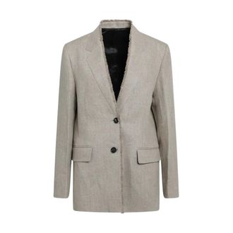 Toteme Veste &agrave; revers bruts - Femme - Vestes - Beige - Taille: 38 FR